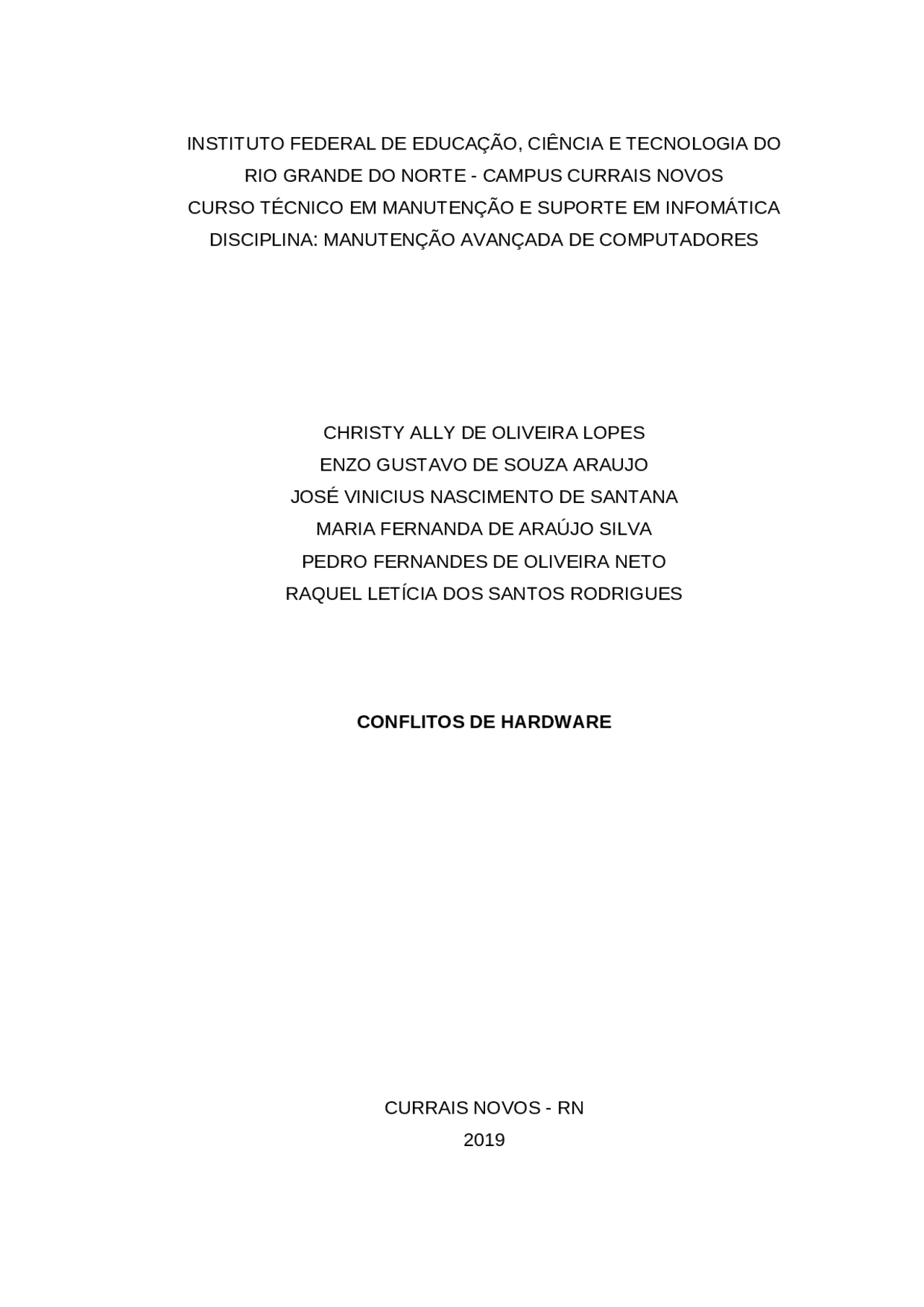 Conflitos De Hardware Manuais Projetos Pesquisas Física Docsity