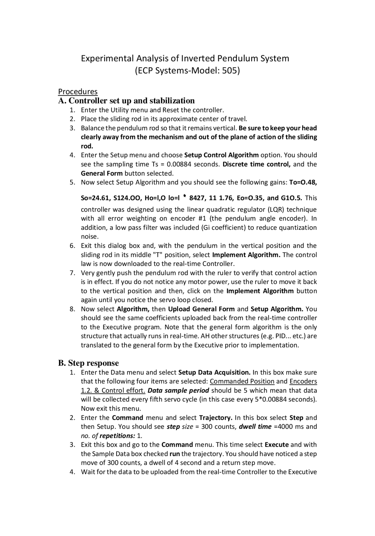 Experimental Analysis Of Inverted Docsity