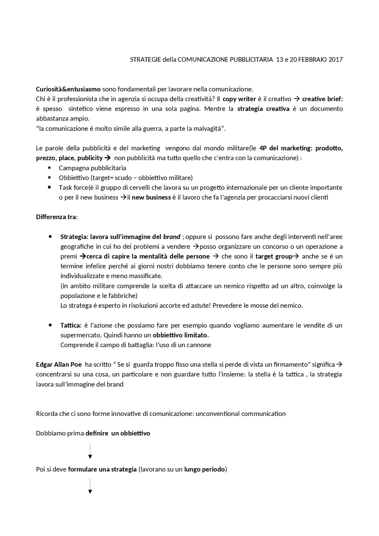 Strategie Della Comunicazione Pubblicitaria Docsity