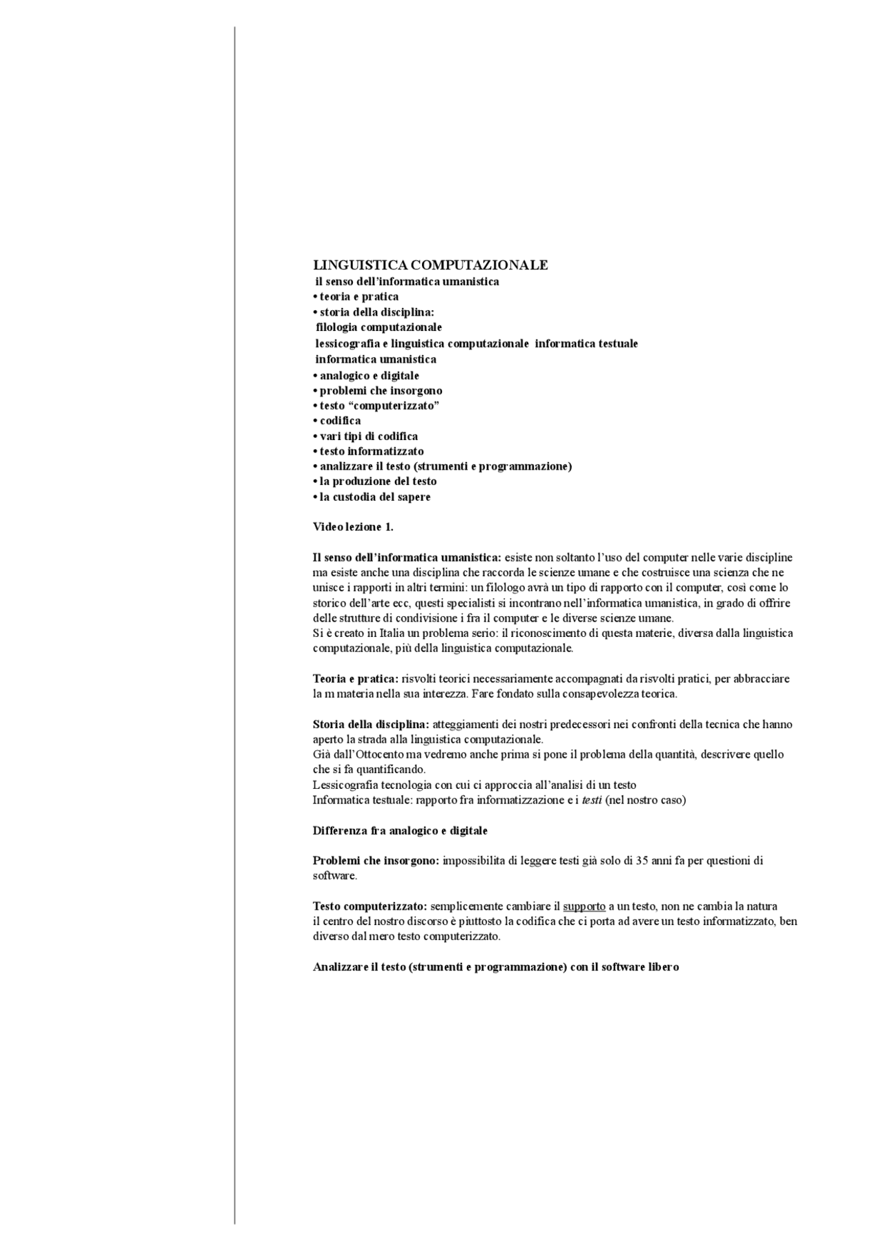 Linguistica Computazionale Prof Milanese Docsity