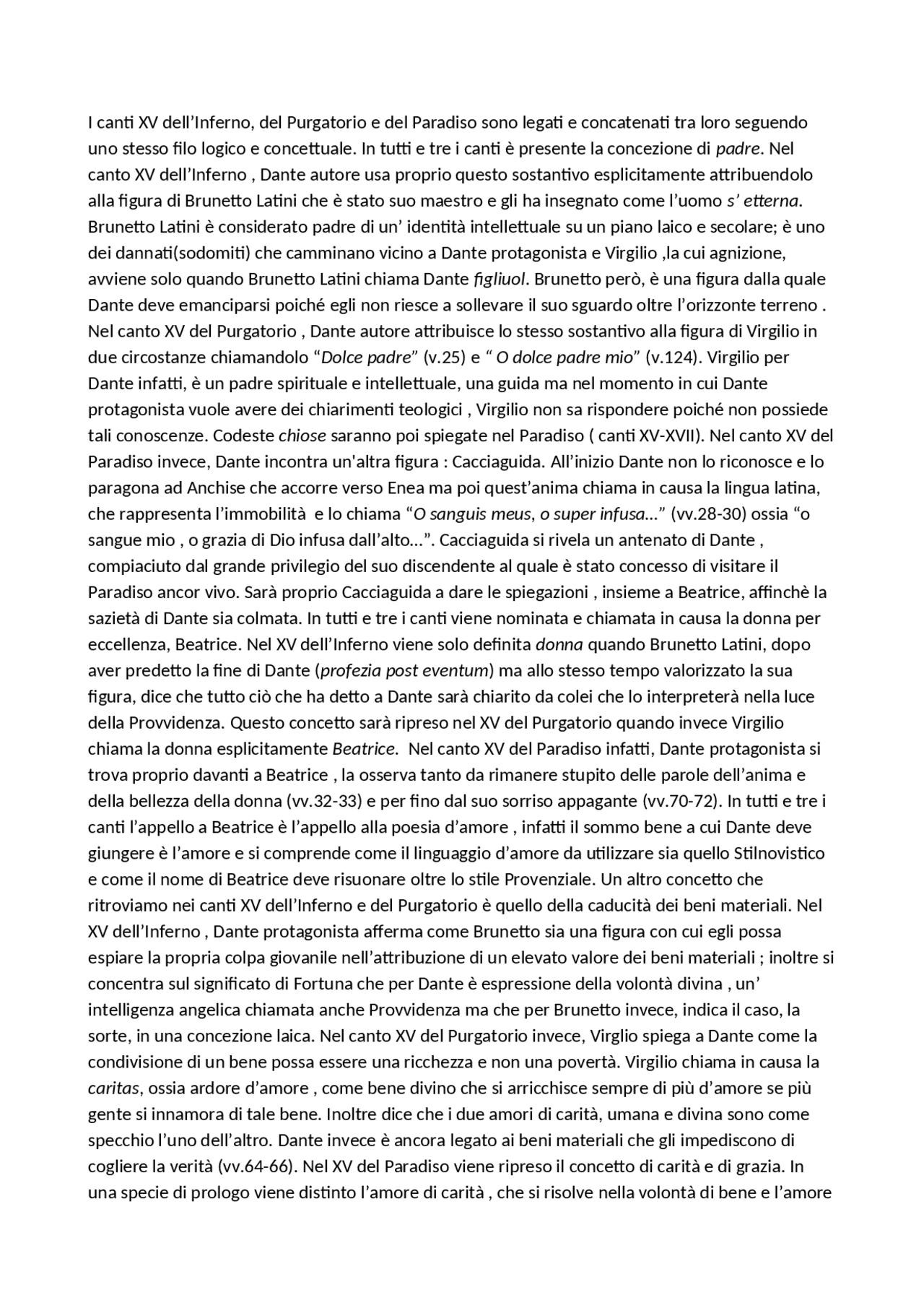 Canto XV Inferno, Purgatorio, Paradiso - Docsity