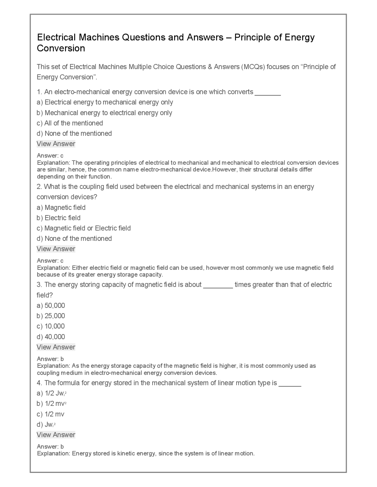Exercises And Answers On Machine Design Course Docsity