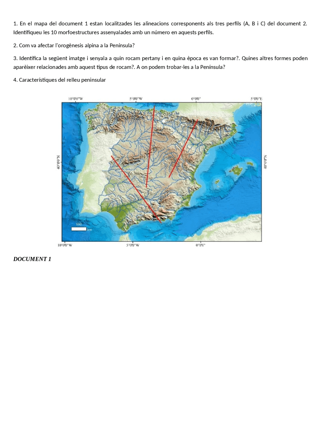 Examen de geografía de España - Docsity