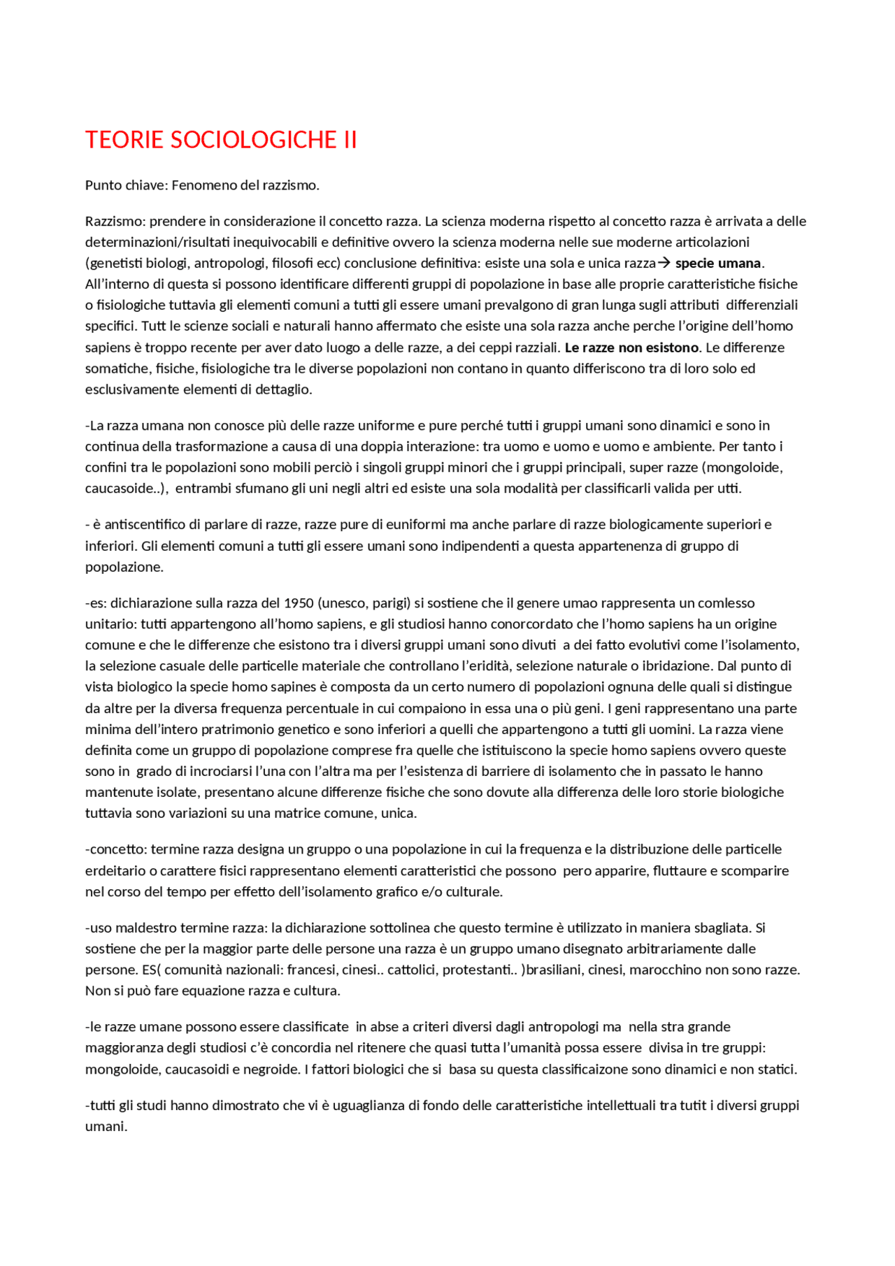 Teorie Sociologiche Ii Docsity