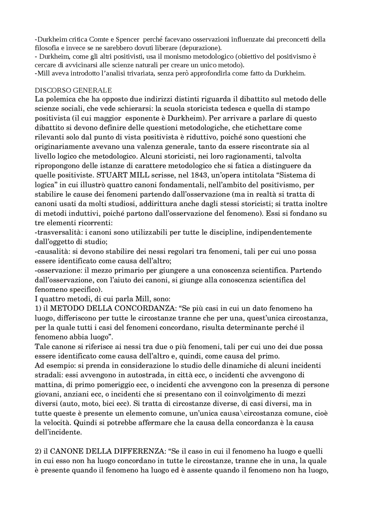 Storia E Metodo Delle Scienze Sociali Docsity