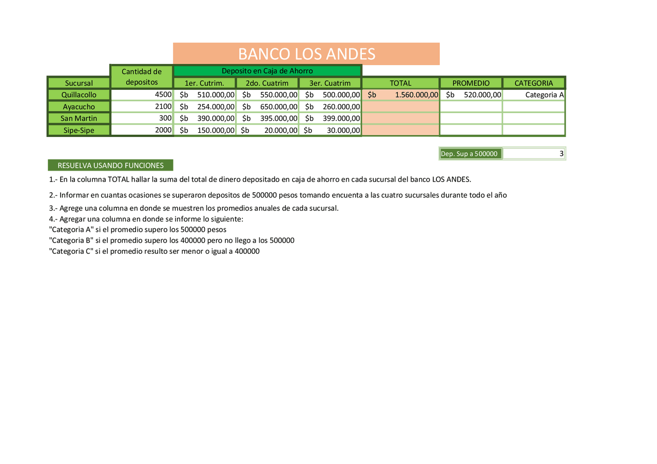 Practica De Excel Basico Funcionsi Docsity