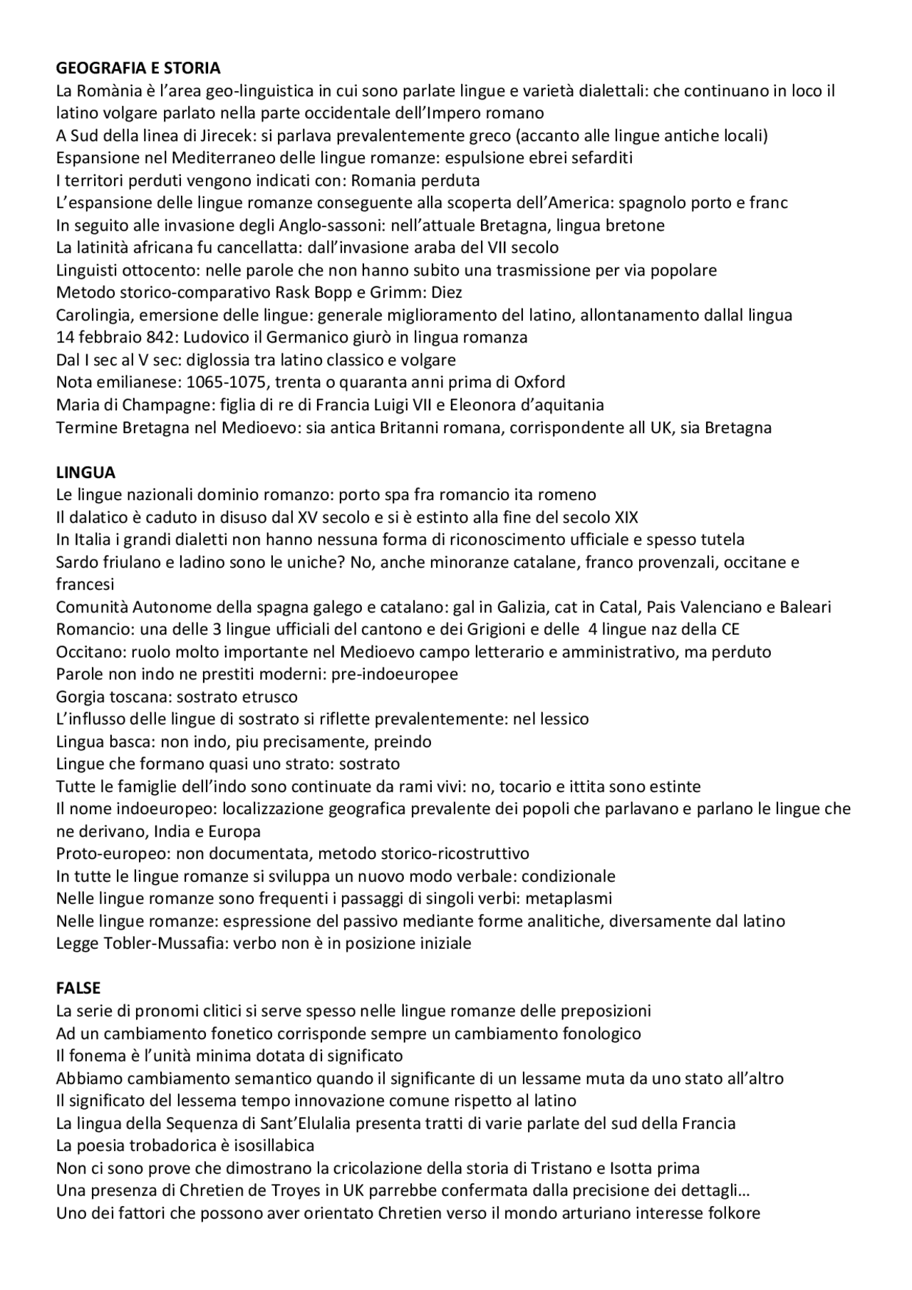Filologia E Linguistica Romanza Docsity