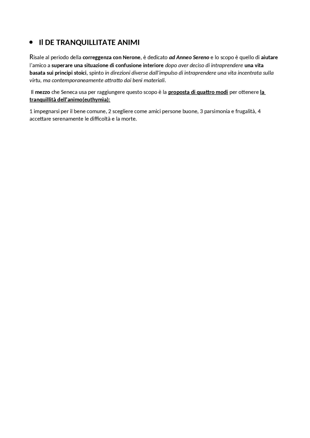 Il De Tranquillitate Animi Docsity