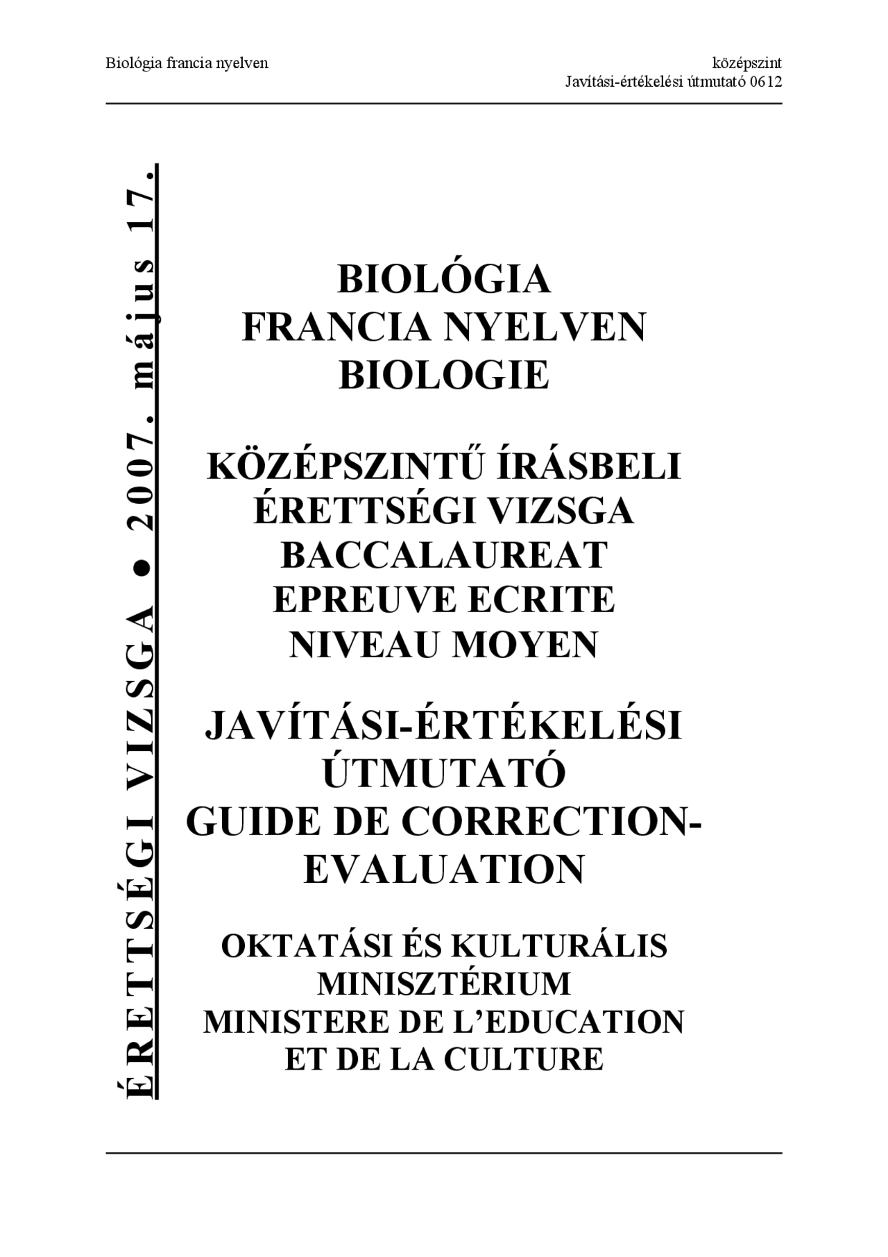 Étude pour évaluer et corriger examens écrits de biologie en français ...