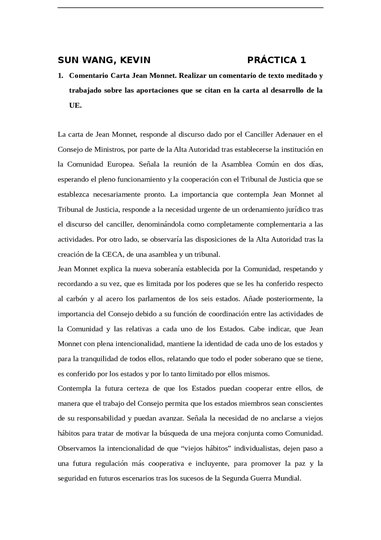 Derecho Comunitario Práctica 1 Docsity