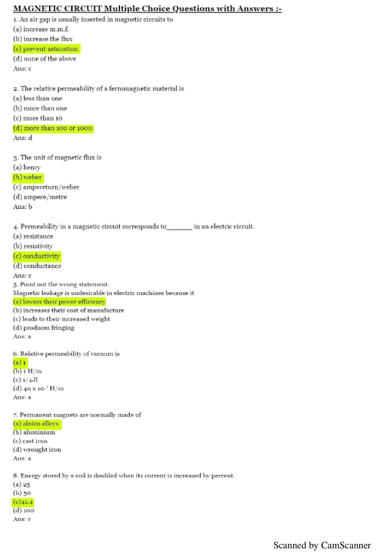 Exercises And Answers On Machine Design Course Docsity