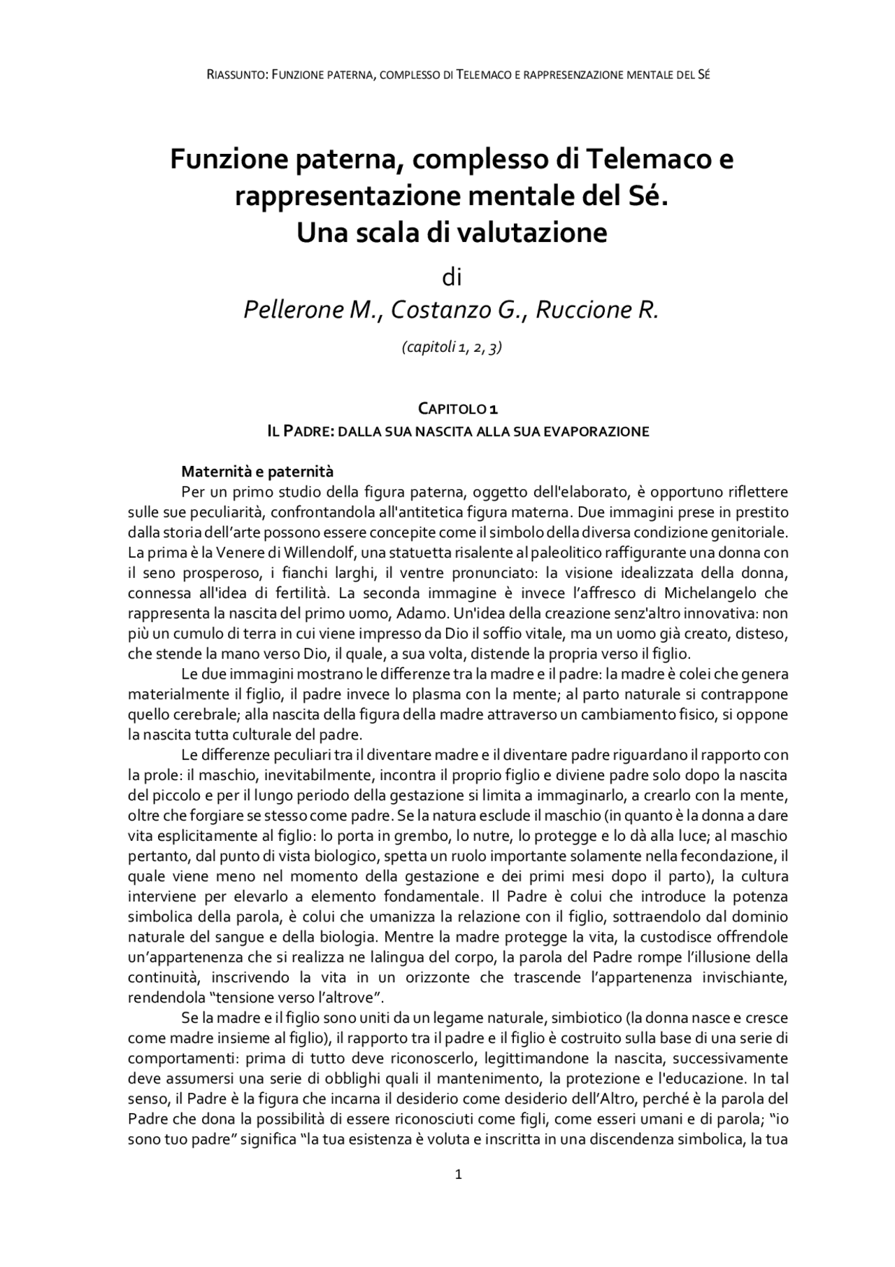 Riassunto Funzione Paterna E Complesso Di Telemaco Una Scala Di