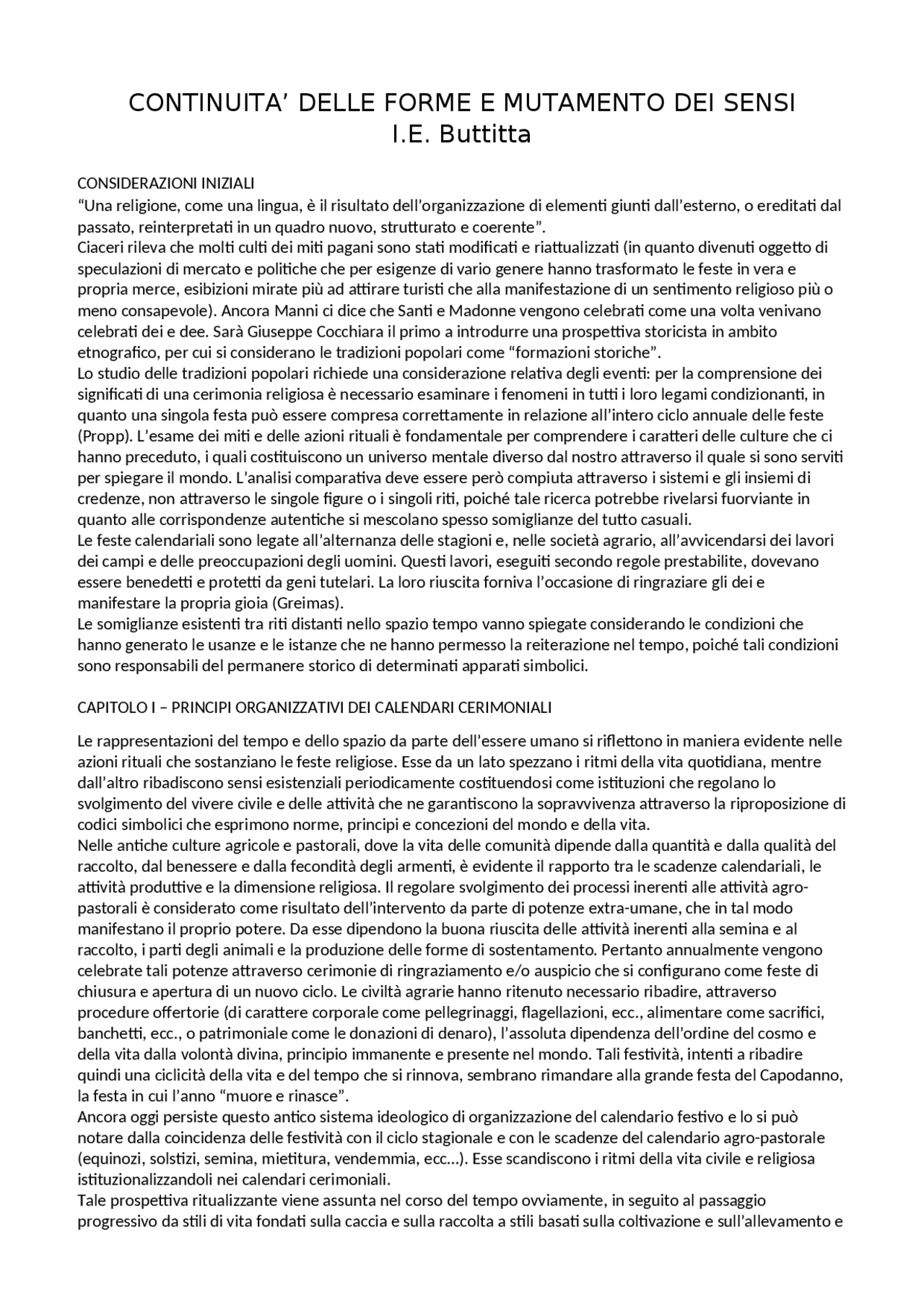 Continuità Delle Forme E Mutamento Dei Sensi Docsity