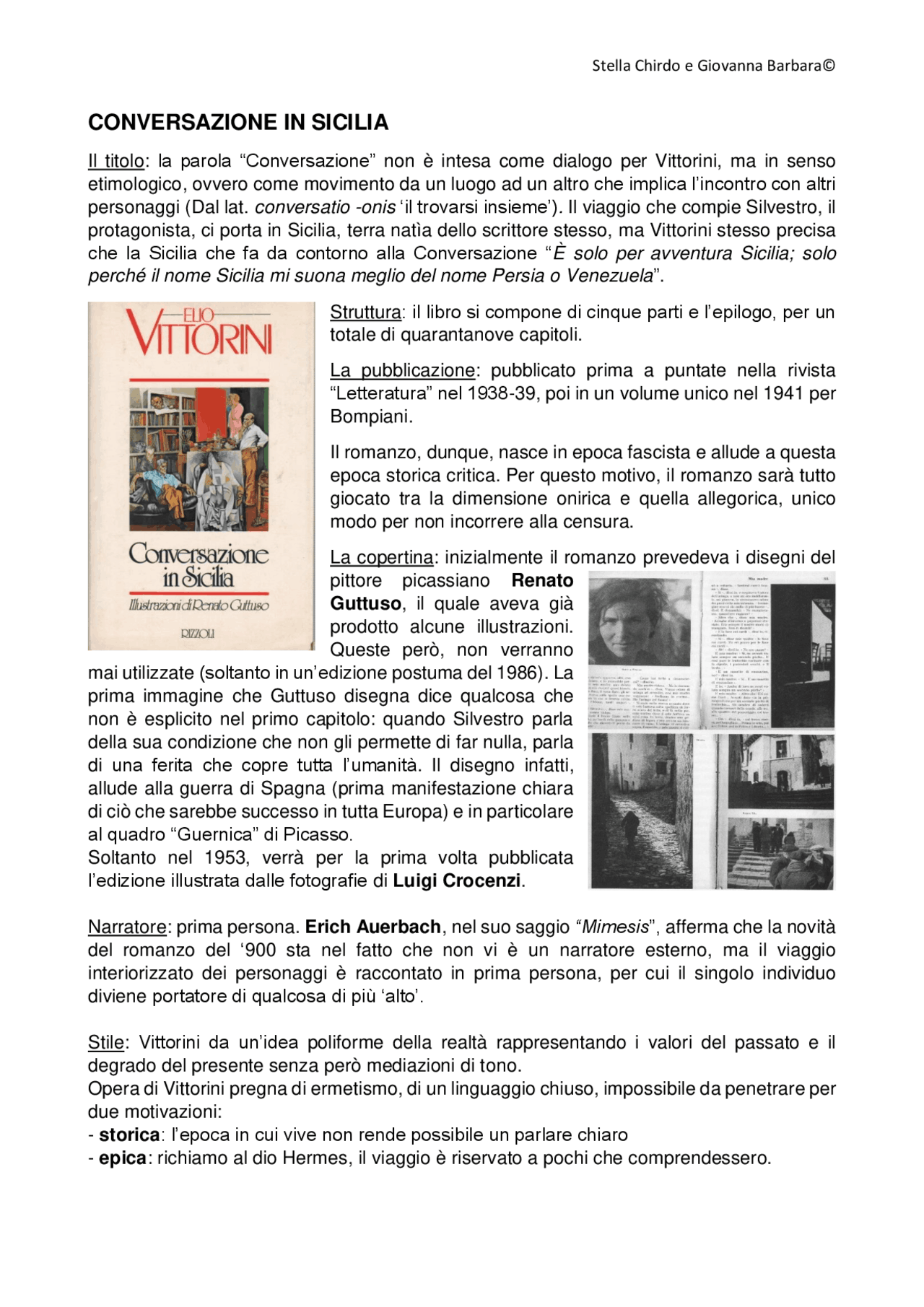 Conversazione In Sicilia Vittorini Docsity