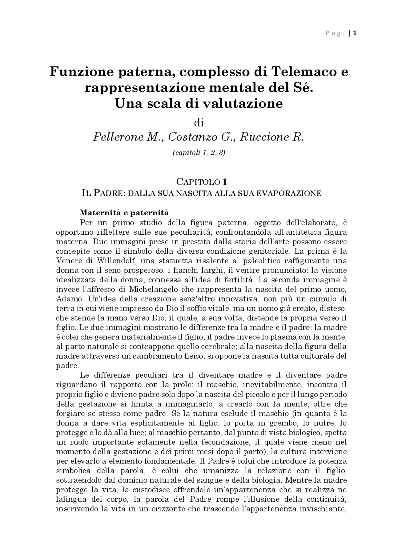 Funzione Paterna E Complesso Di Telemaco Riassunto Docsity