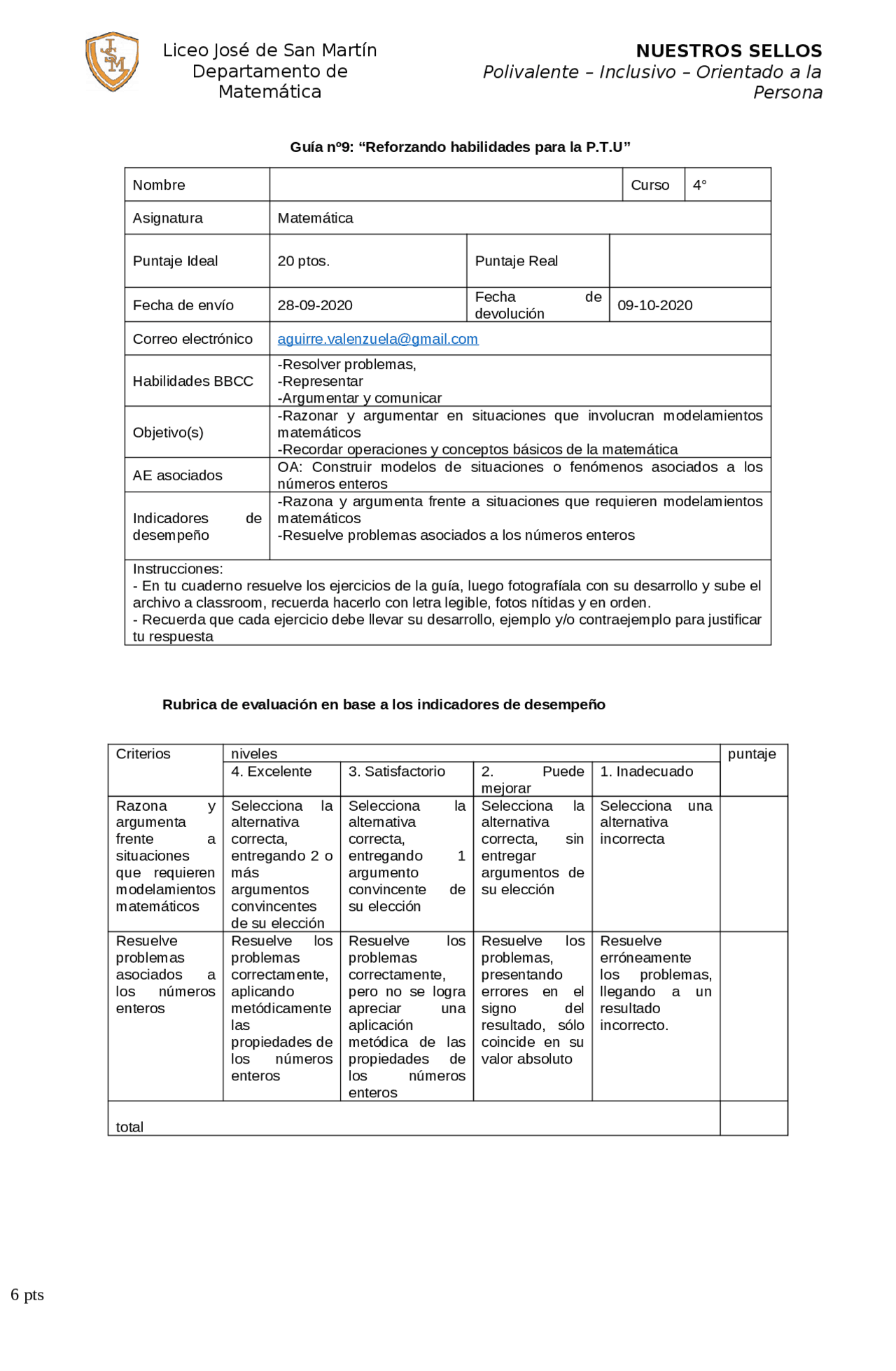 GUIA N9 DE MATEMATICAS - Docsity