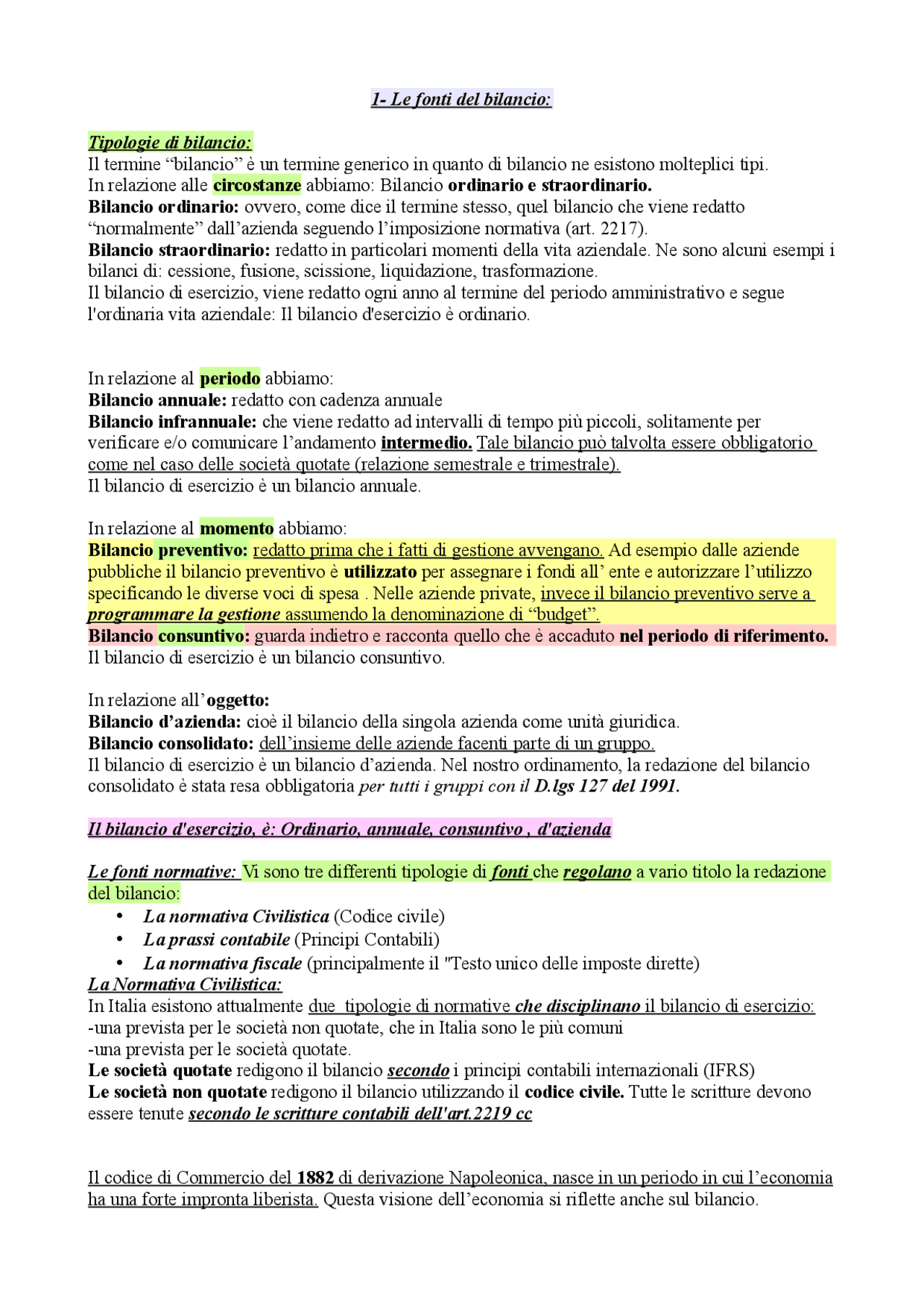 Bilancio E Principi Contabili Docsity
