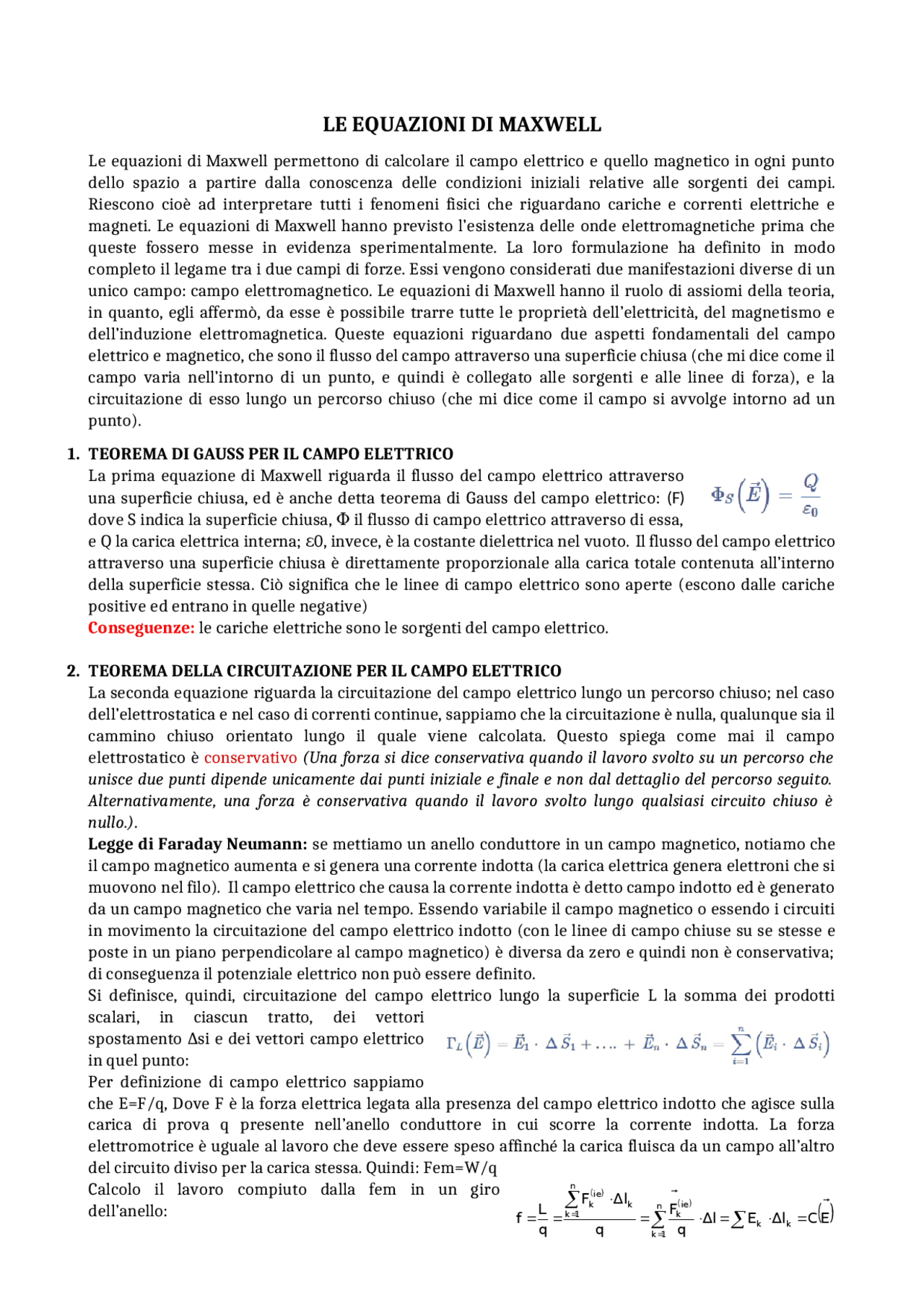 Le Equazioni Di Maxwell Appunti Di Fisica Docsity