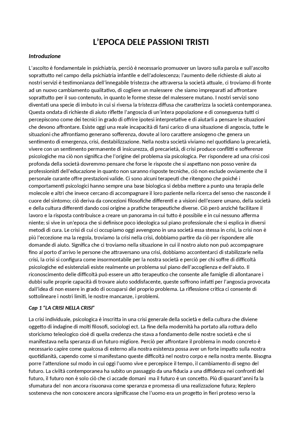 Lepoca Delle Passioni Tristi Docsity