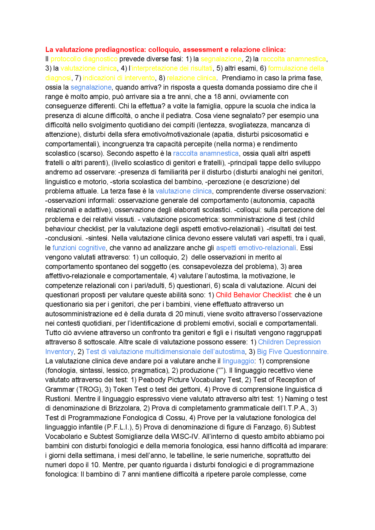 Riassunto Di Psicopatologia Dello Sviluppo Unimore Professoressa