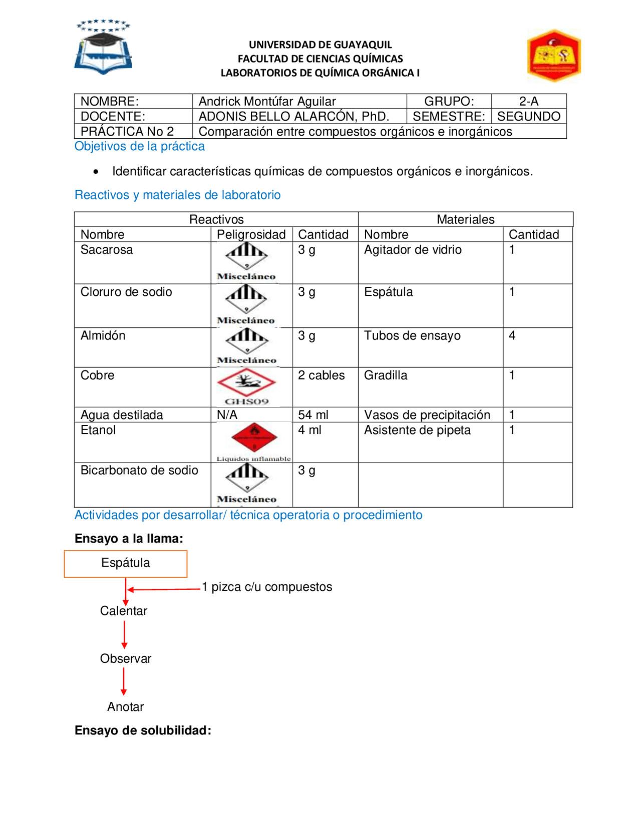 Diferencia Entre Compuestos Orgánicos E Inorgánicos Docsity