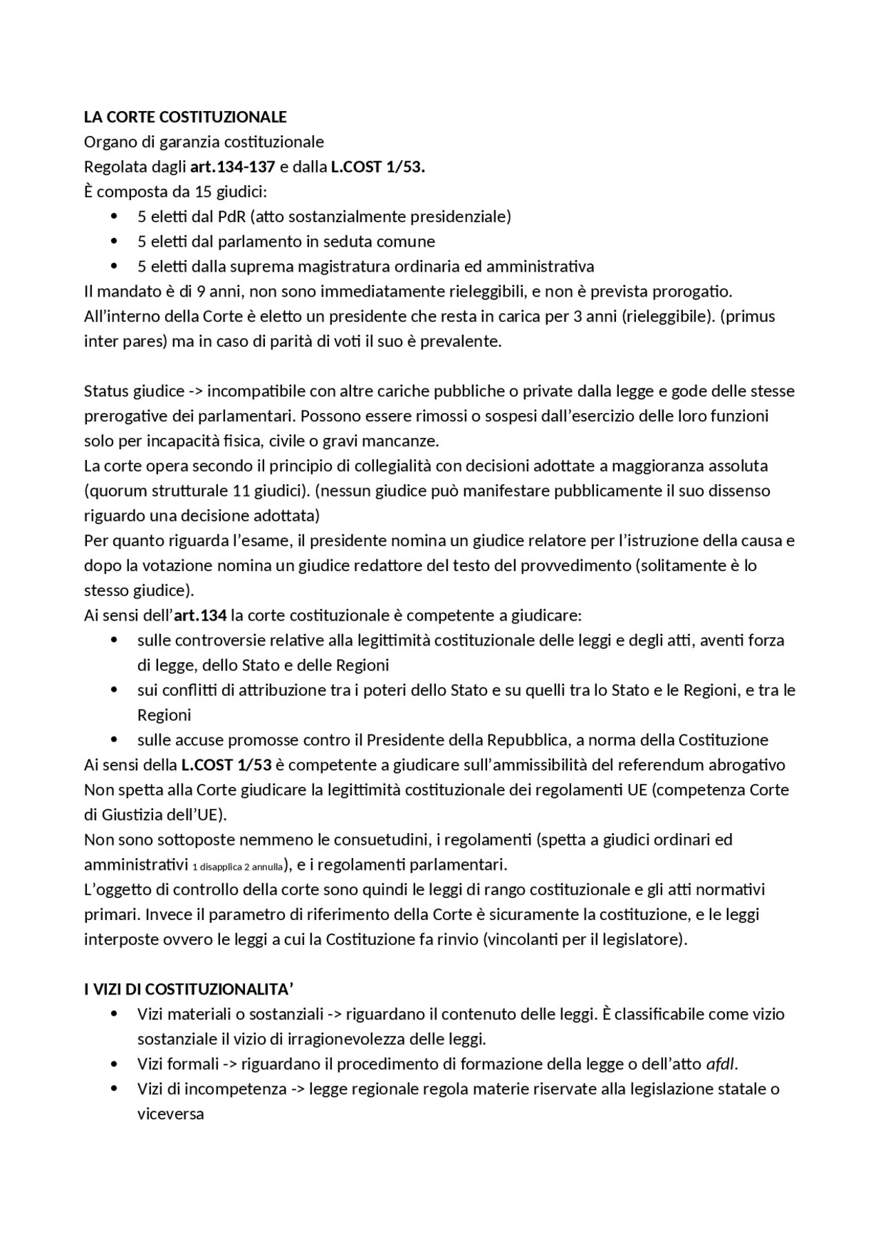 La Corte Costituzionale Docsity
