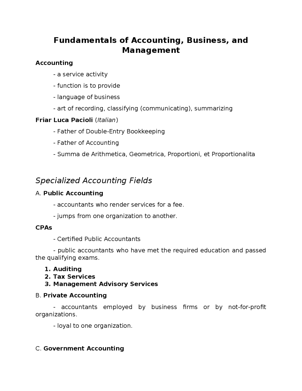 Fundamental of Accountancy, Business and Management | Study notes ...