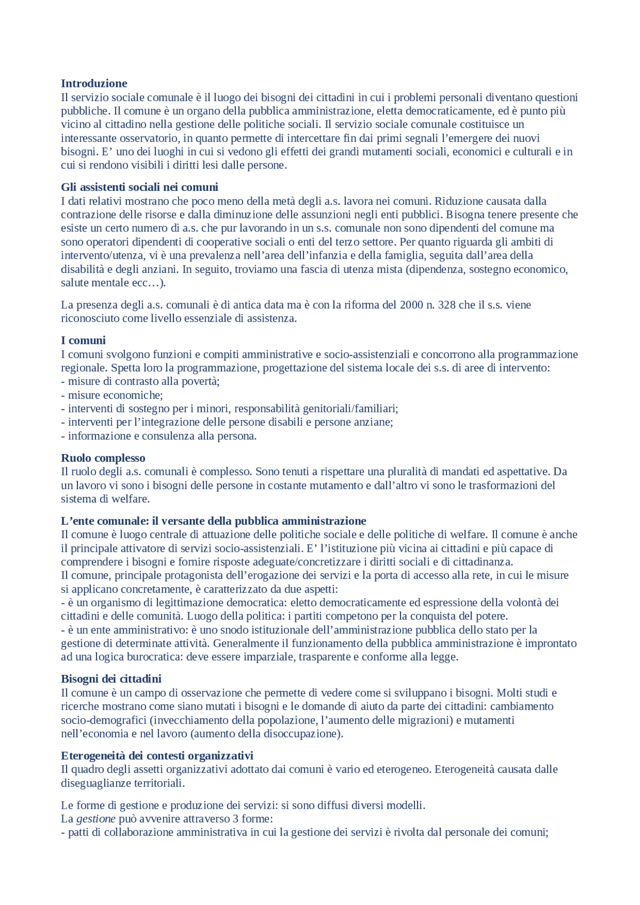 Servizio Sociale In Comune Appunti Di Metodi E Tecniche Del Servizio