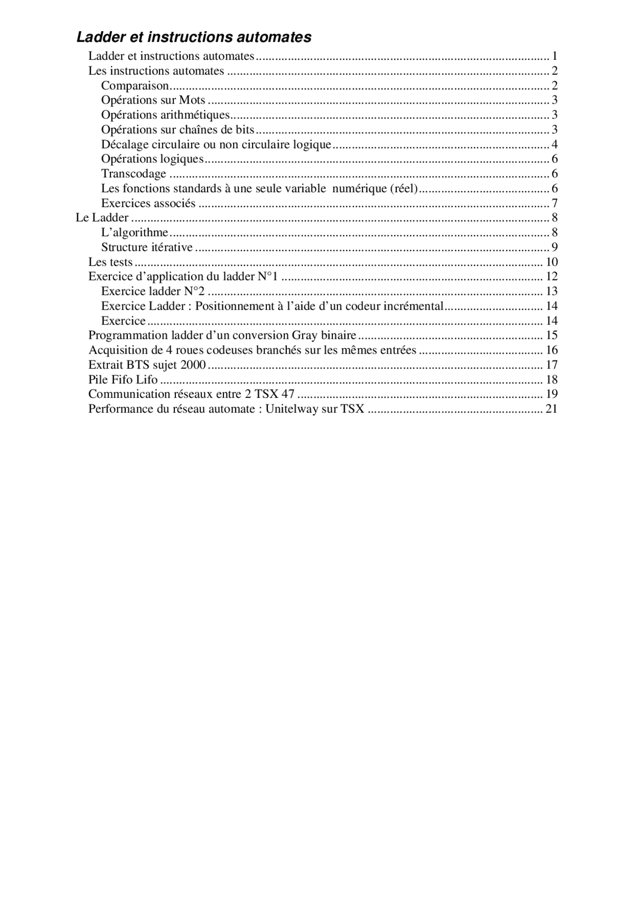 LADDER LANGUAGE FOR PROGRAMMING PLC - Docsity