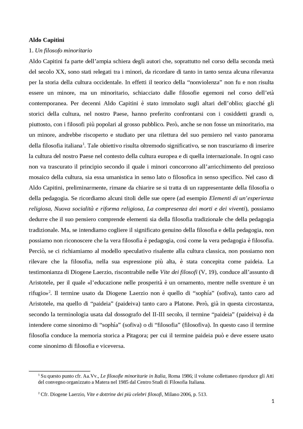 Storia Della Filosofia Riassunto Capitini Docsity