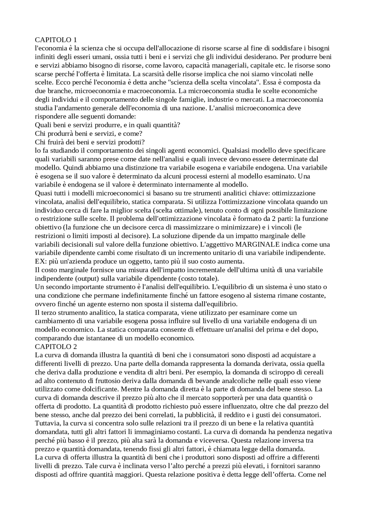 Microeconomia Manuale Besanko Docsity