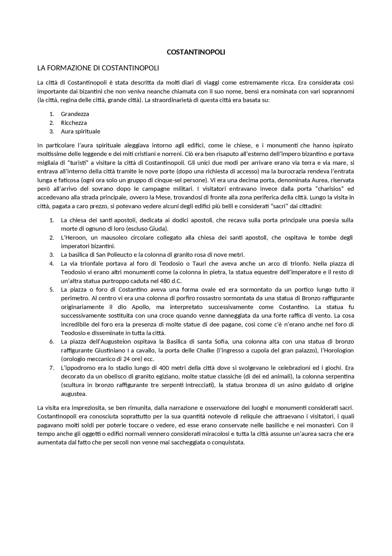Costantinopoli Di Harris Docsity