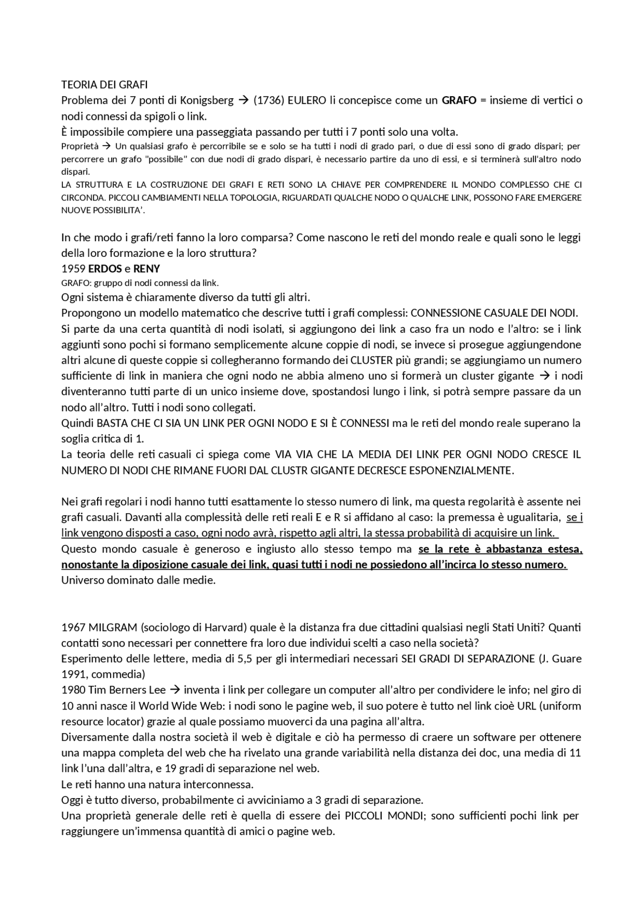 Riassunto Manuale Link Barabasi Docsity