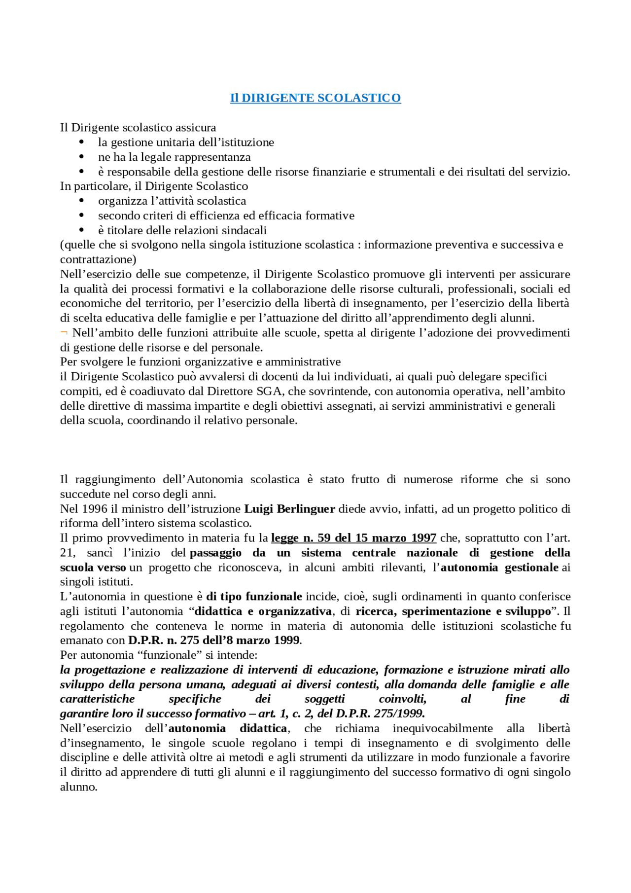 Autonomia Scolastica Docsity