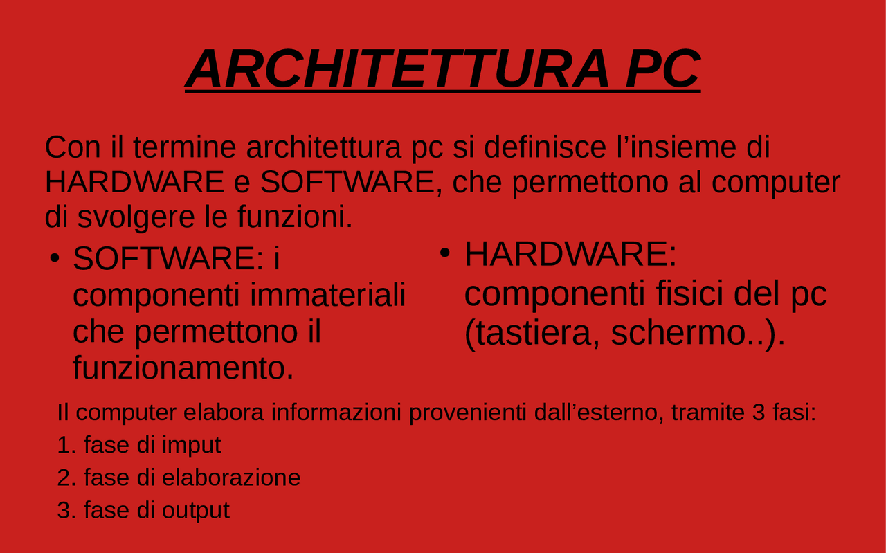ARCHITETTURA DI UN COMPUTER | Schemi e mappe concettuali di Informatica ...