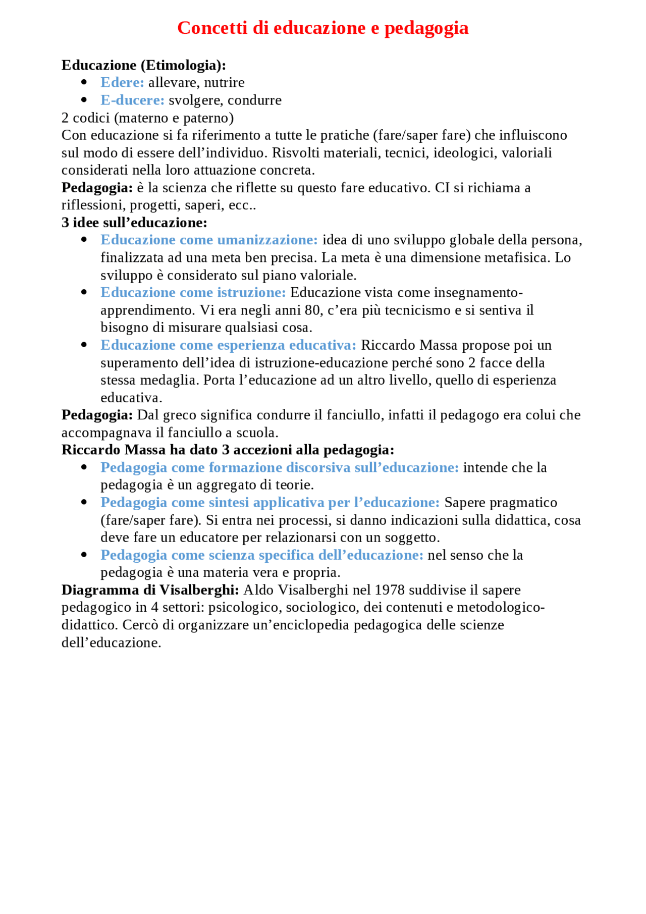 Pedagogia Scienze Motorie Docsity
