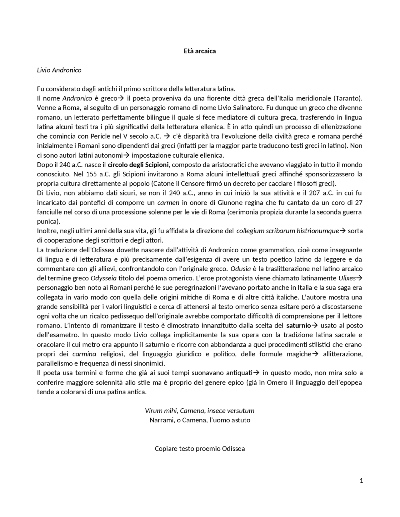 Riassunto Manuale Letteratura Latina Docsity