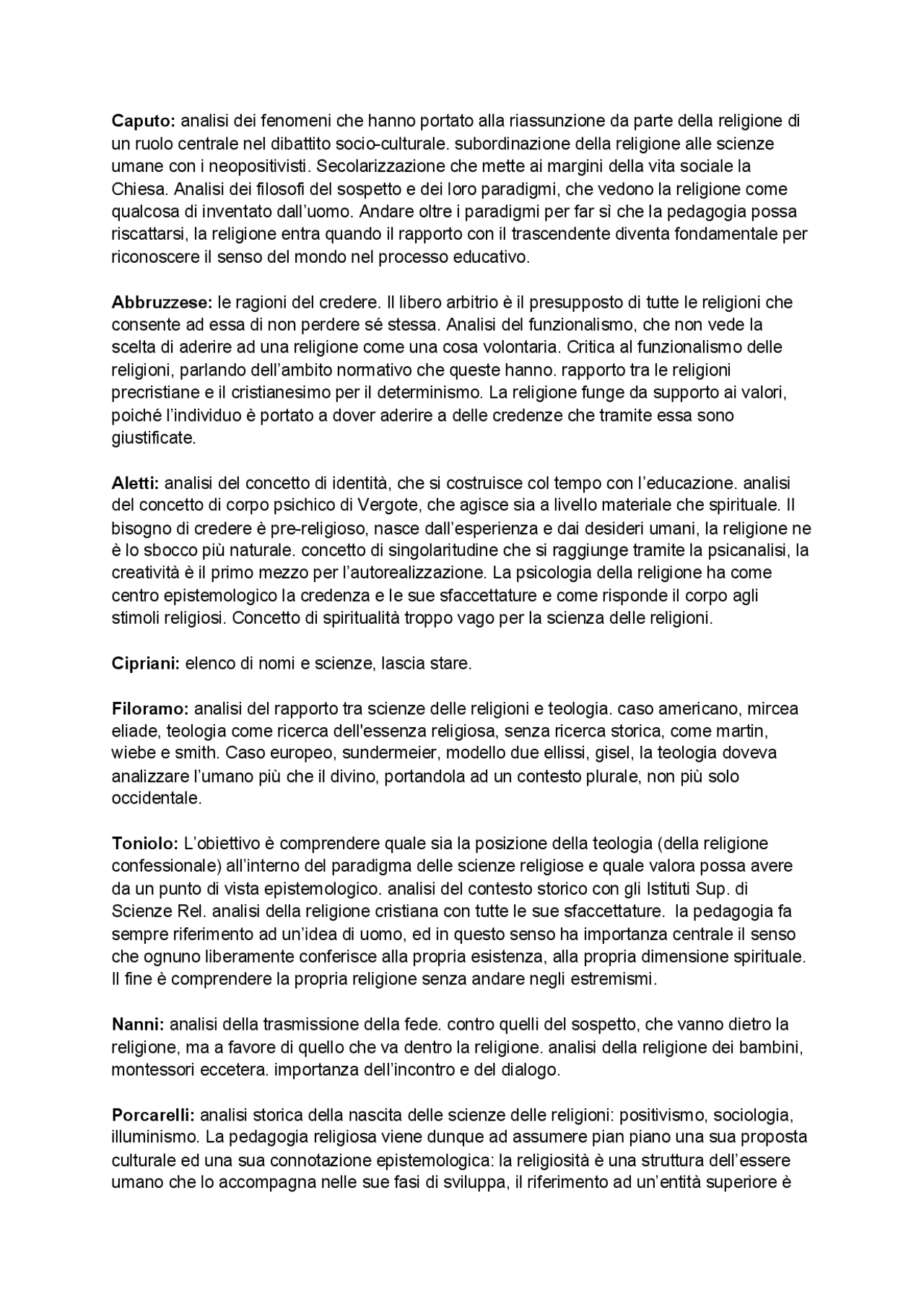 Schema Parte Monografica Esame Pedagogia Generale 1 Docsity