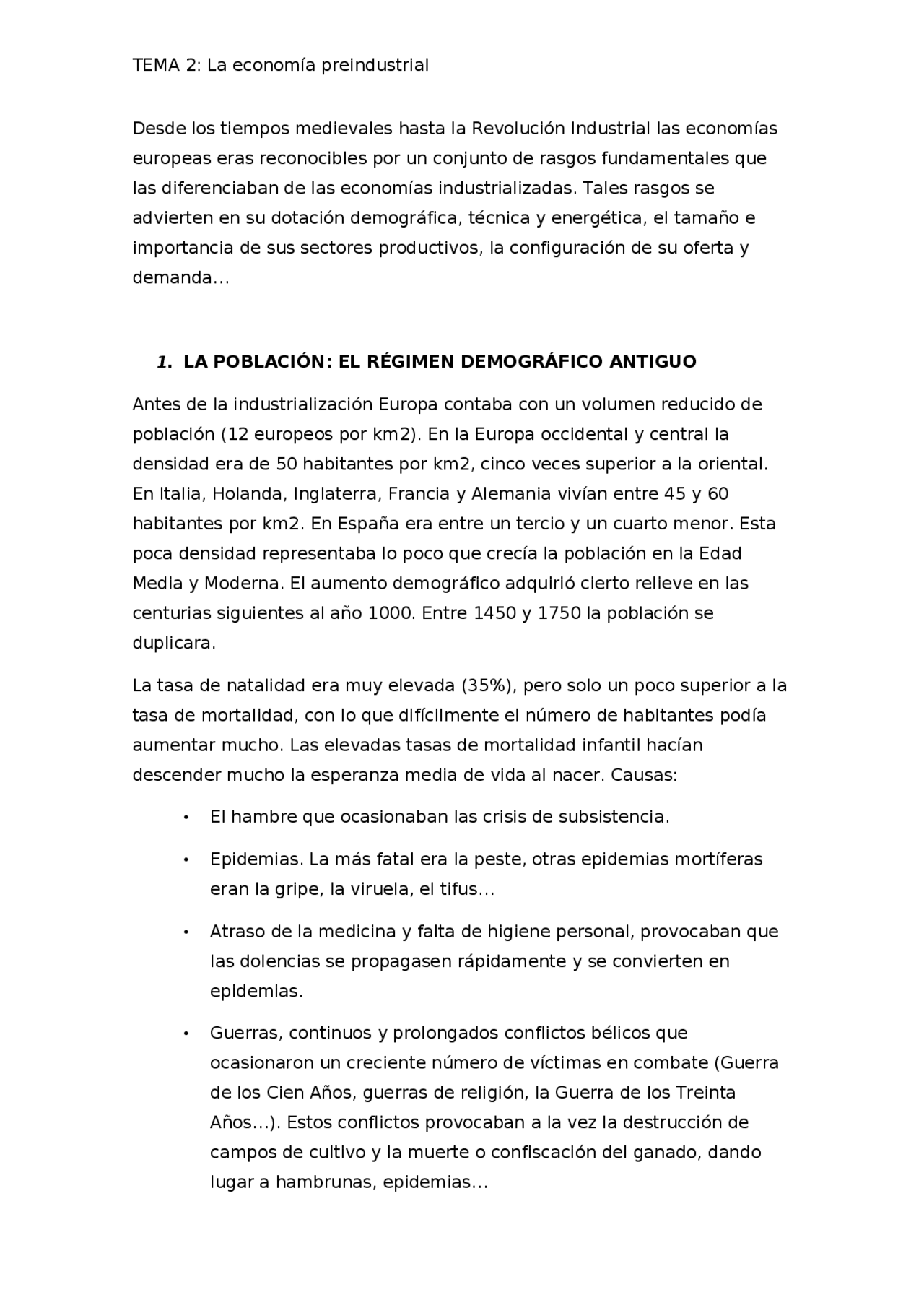 Tema 2 Historia Economica Docsity