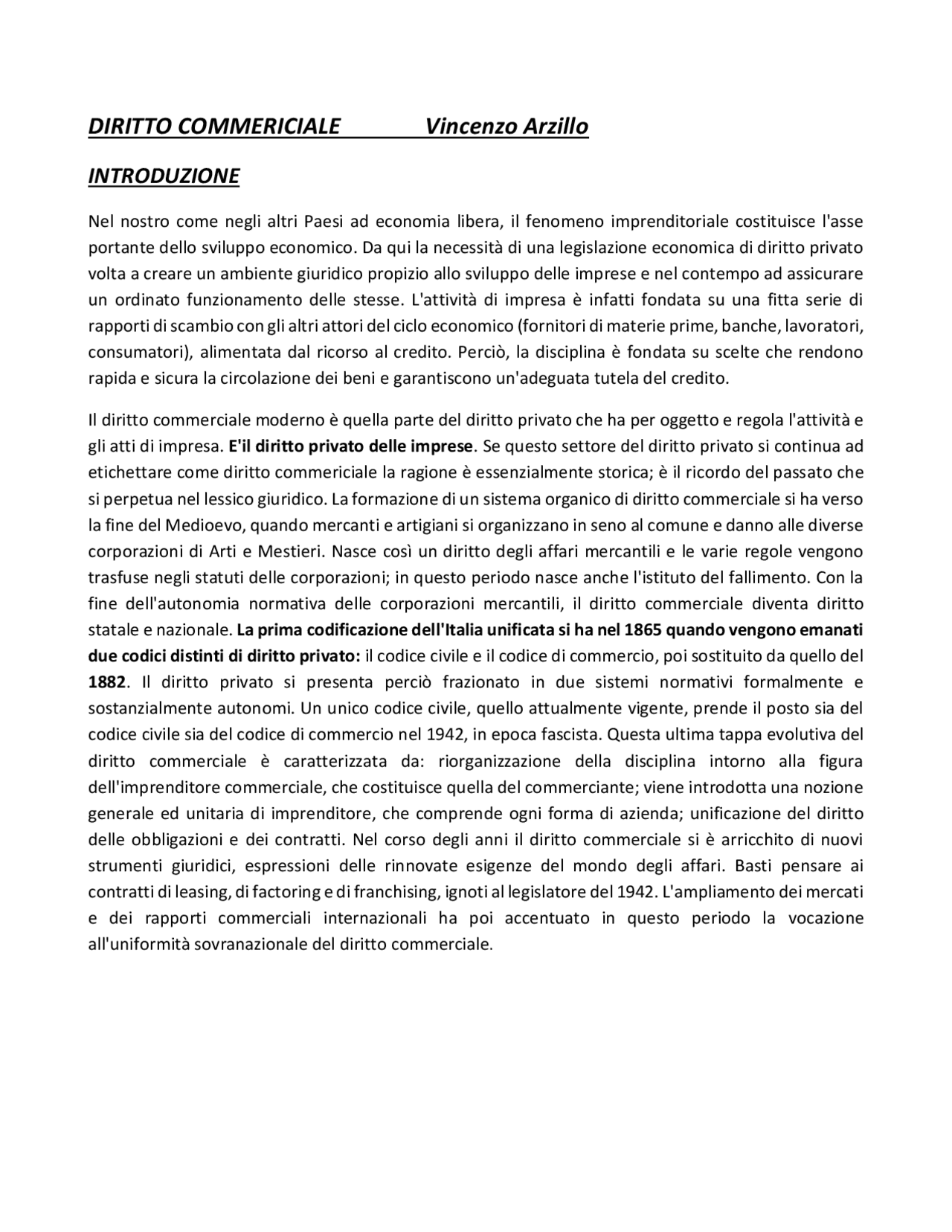 Riassunto Completo Di Diritto Commerciale Docsity