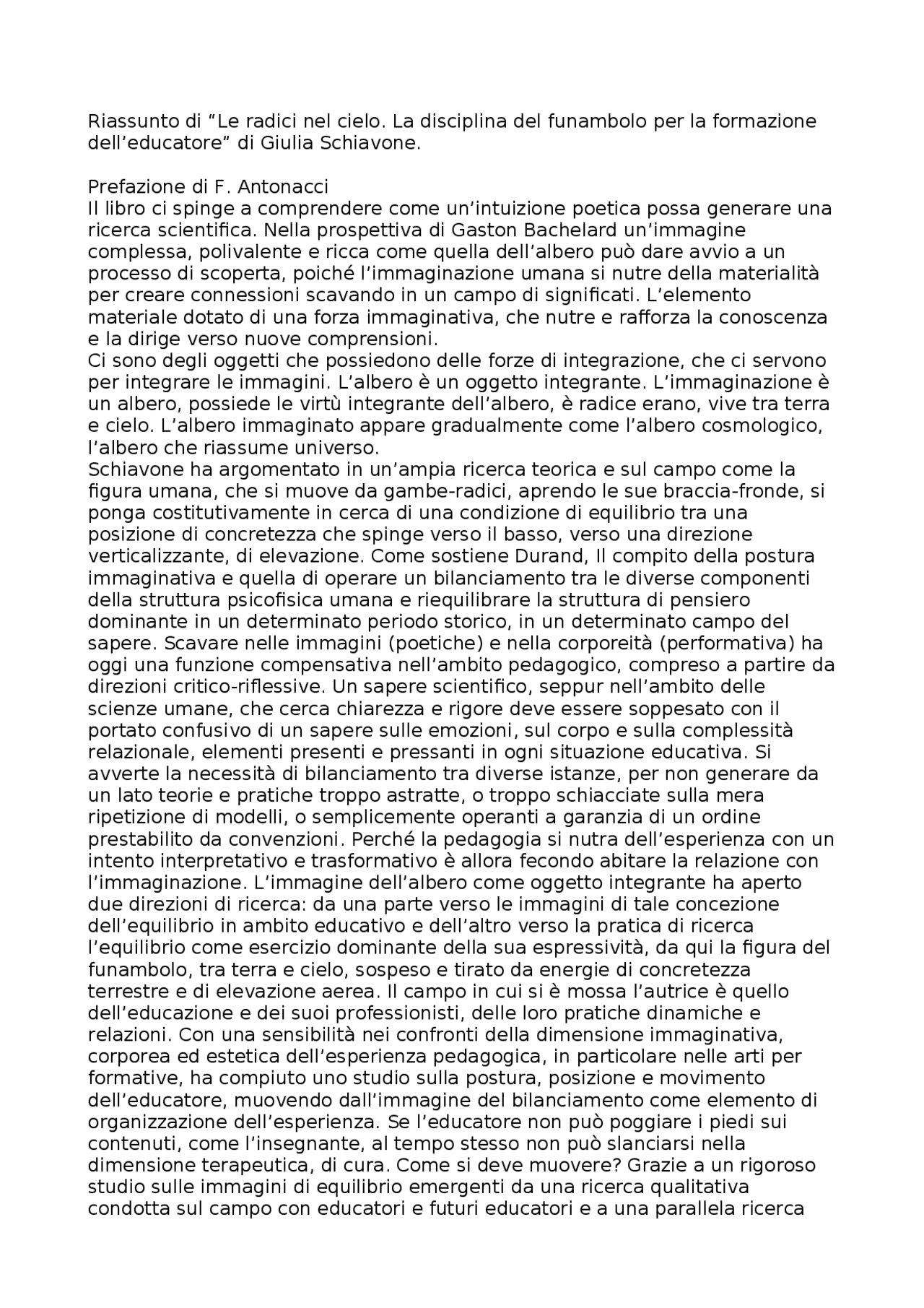 Riassunto Di Le Radici Nel Cielo” Docsity