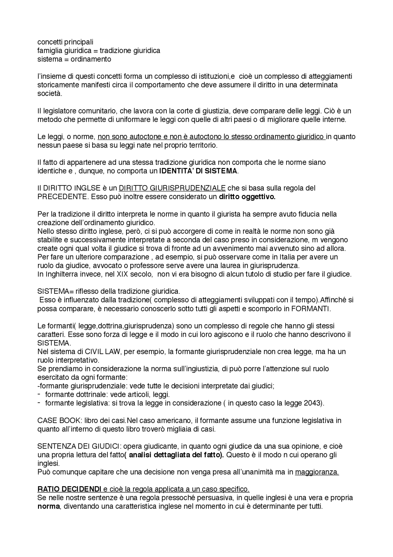 Lezioni Di Sistemi Giuridici Comparati Lezioni Santaroni Docsity