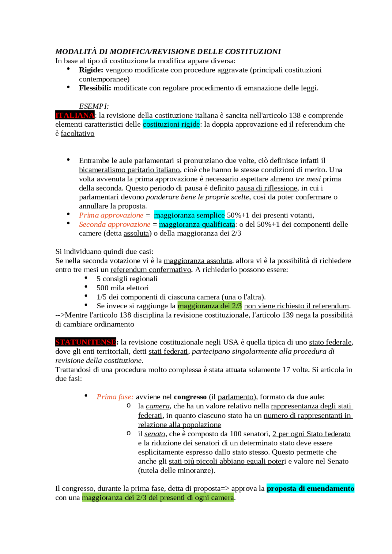 Modalità Di Revisionemodifica Delle Costituzioni Docsity