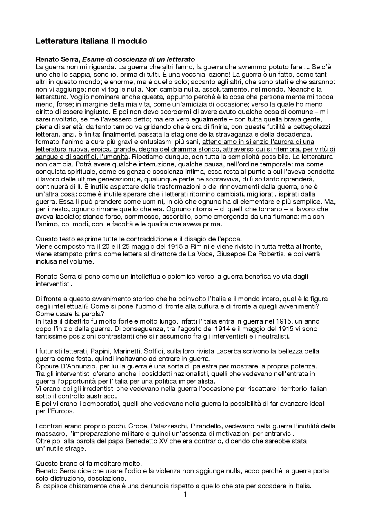 Appunti Ungaretti E Corti Letteratura Italiana Docsity