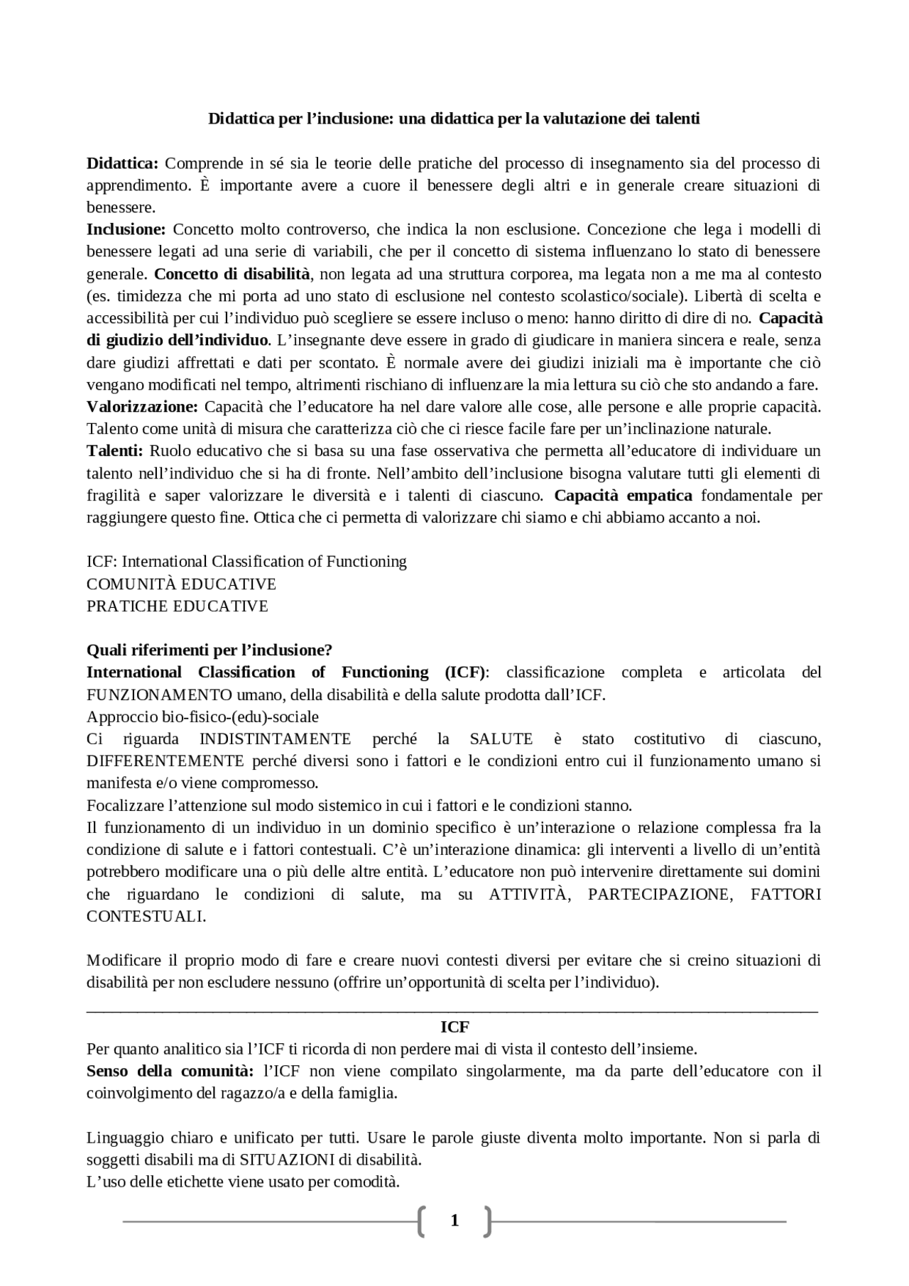 Appunti Didattica Per Linclusione Unipd Docsity