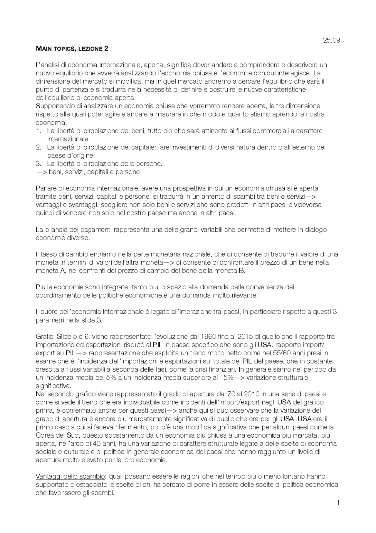 Economia Internazionale Docsity