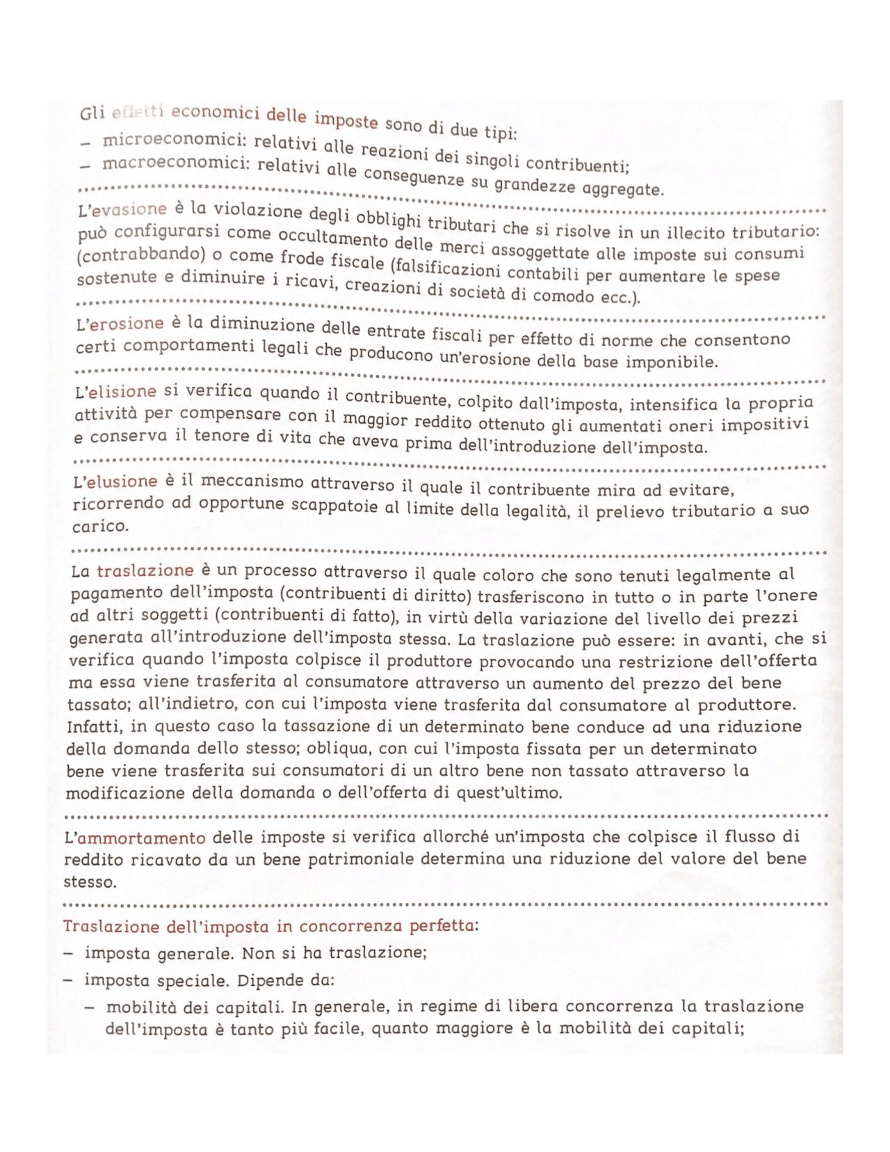 Gli Effetti Economici Delle Imposte Docsity