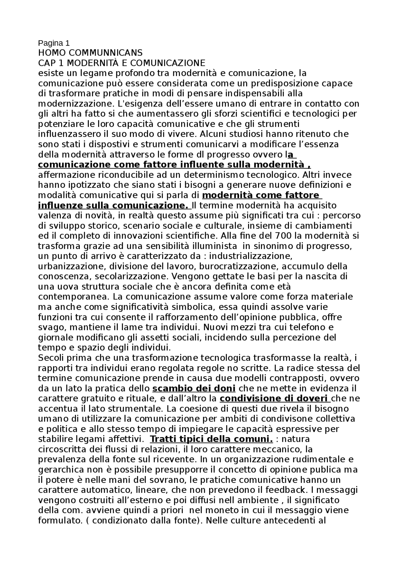 Riassunto Homo Communicans Docsity