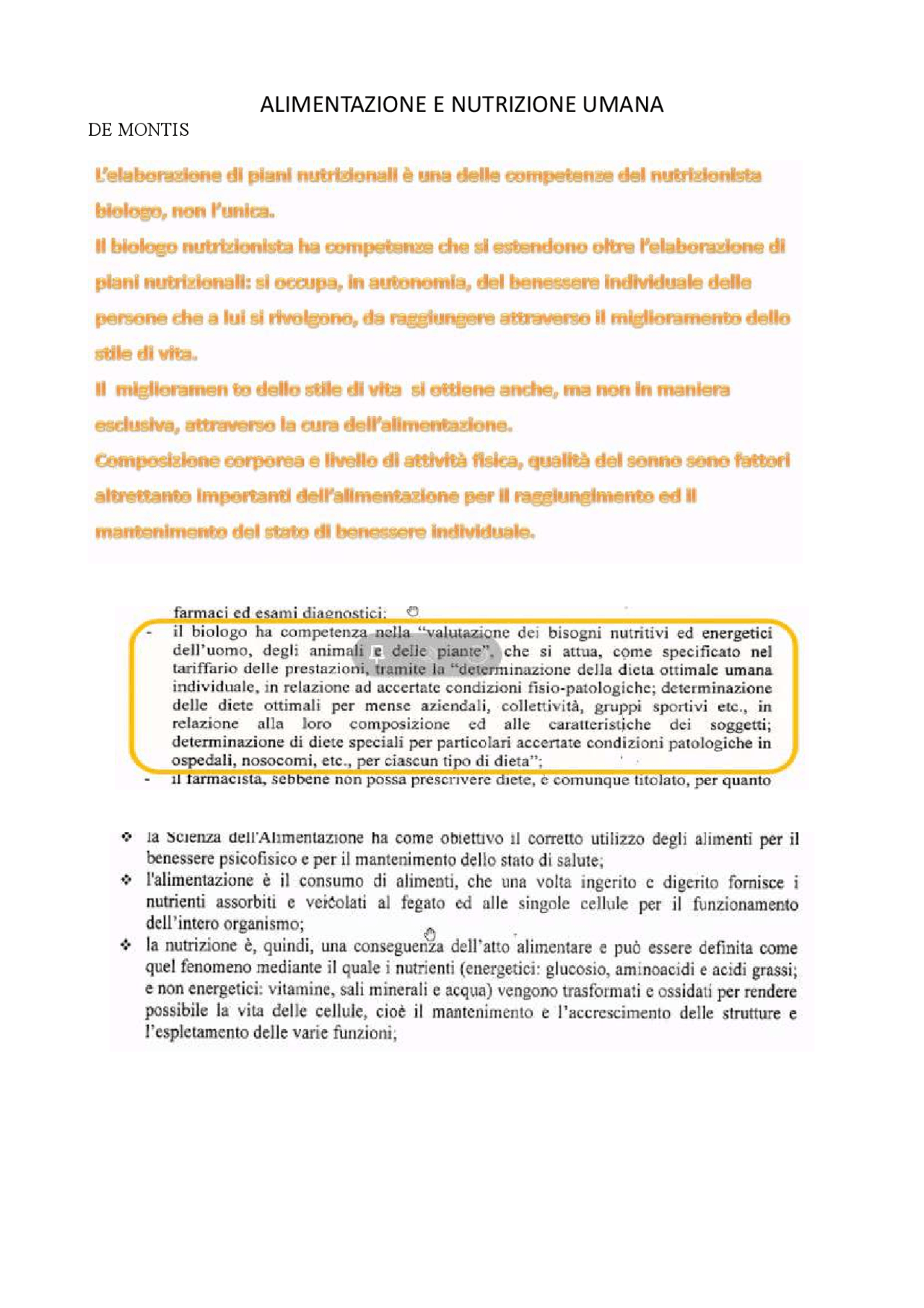 Alimentazione E Nutrizione Umana Docsity