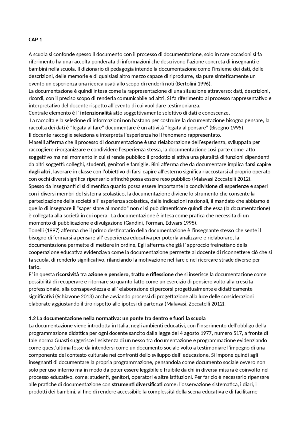 Riassunto Completo Del Testo Documentare A Scuola Barbara Balconi